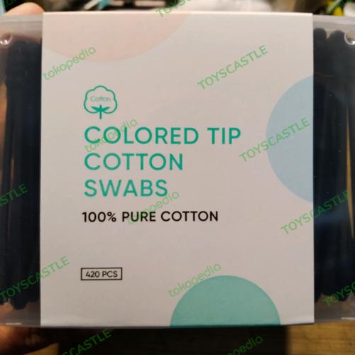 Jual Miniso cotton swabs buds spiral warna hitam 420 pc korokan kuping ...