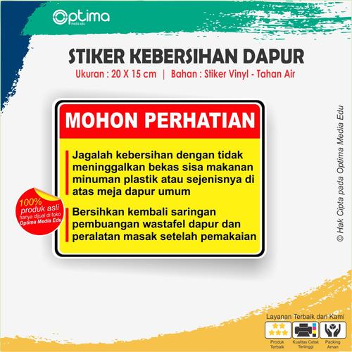 Jual Stiker Peringatan Aturan Dapur Umum / kos / kontrakan / dll - Kab ...