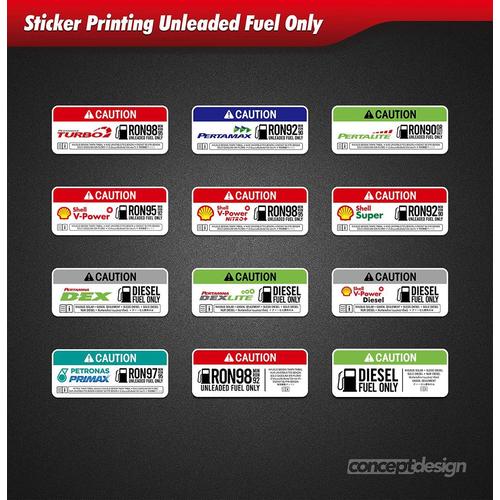 Jual Sticker Printing Unleaded Fuel Only - Pertamina Dex - Kab. Bogor ...