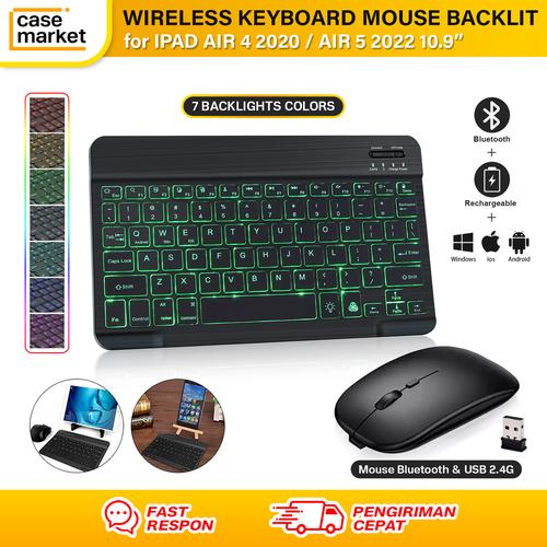 Jual iPad Air 4 5 10.9 inch RGB Bluetooth Keyboard Backlit Mouse ...