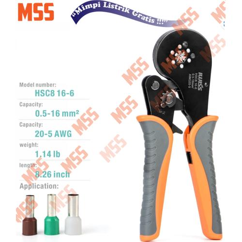 Jual IWISS Tang Crimp Skun Ferrule HSC8 16 Hexagon 0.5-16mm²/Square 6 ...
