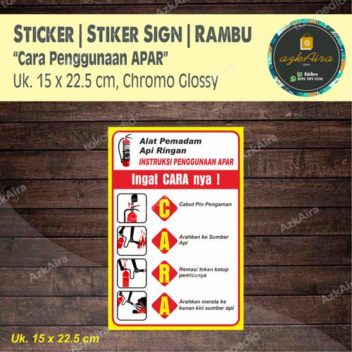 Jual Sticker Stiker Sign Rambu K3 Cara Penggunaan APAR - Uk. 15x22.5 cm ...