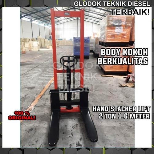 Jual Hand Stacker Lift Manual 2 Ton x 1.6 Meter Alat Angkat Barang ...