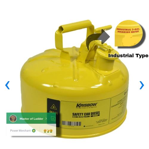 Jual Jerigen Solar Bensin Besi Krisbow 9,5 L Industrial OSHA USA ...