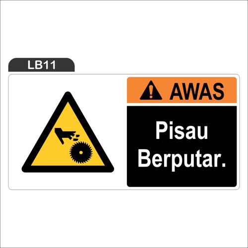 Jual RAMBU AWAS PISAU BERPUTAR - S : 20x10 cm, Sticker Only - Kota ...