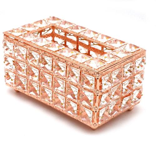Jual Tempat tisu kristal crystal / tisu box elegan mewah - Rose gold ...