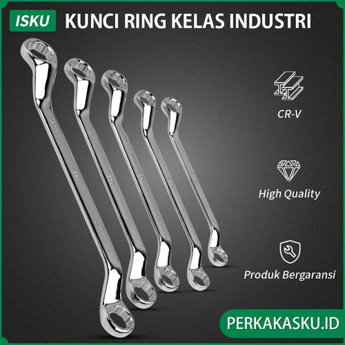Jual Kunci Double Ring ISKU Kunci Ring Offset Ring Spanner Industrial ...