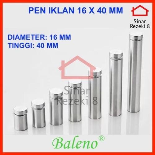Jual Pen Iklan 16 x 40 mm Stainless / Baut Akrilik Stabil Kaca Sign ...