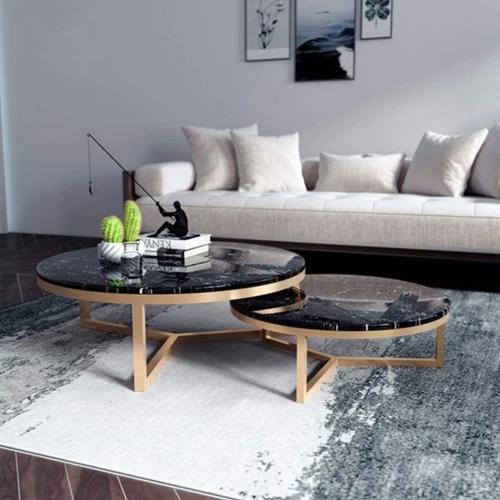 Jual Coffee table marmer hitam bulat - Kab. Jepara - akayu furniture ...