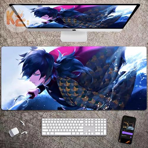 Jual Giyu 80x30cm Gaming Mousepad Kimetsu No Yaiba Anti Slip Mouse Pad ...