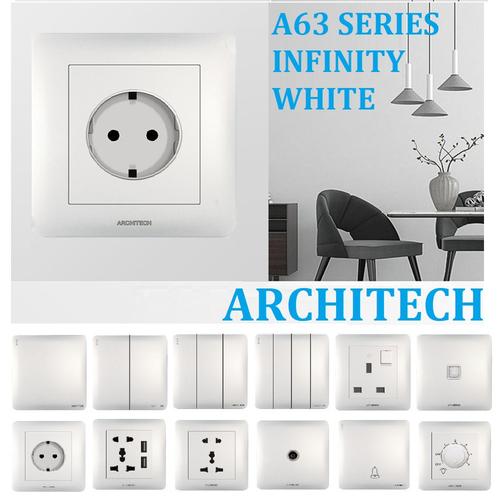 Jual Stop kontak saklar 1 2 3 4 gang 1 2 arah Architech Infinity A63 White - 4 GANG 2 ARAH ...