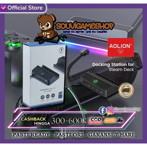 Jual Aolion 4K 5 in 1 Docking Station for Steam Deck Steamdeck RGB LED ...