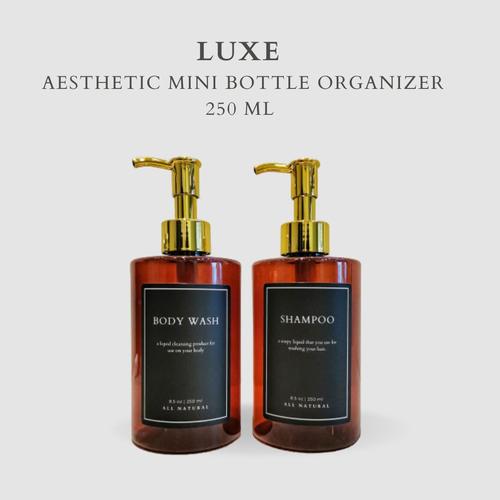 Jual LUXE Botol MINI AMBER Label KOTAK HITAM 250 ml Aesthetic Bottle ...