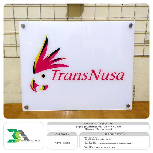 Jual Wall sign airlines 50x40cm logo akrilik custom acrylic wall ...