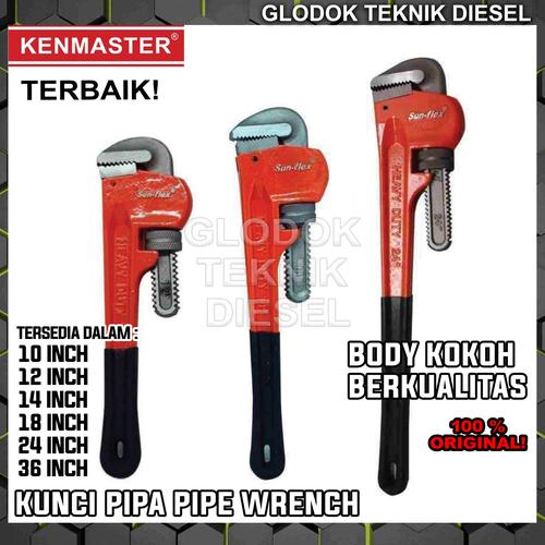 Jual Kunci Pipa Ledeng Pipe Wrench HD 36 24 18 14 12 10 Inch Heavy Duty ...
