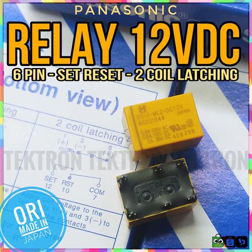 Jual Panasonic Relay DS1E-ML2 12VDC 6pin SPST Set Reset 2 Coil Latching ...