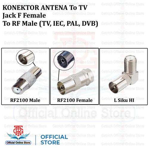 Jual Konektor Connector Jack Jak Jek Antena TV F Female To RF TV Male ...