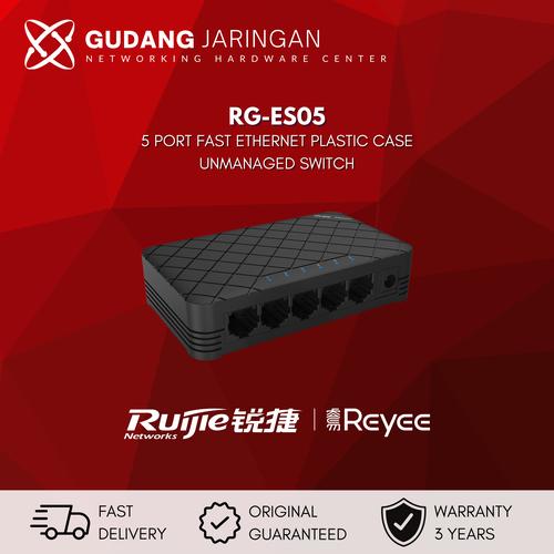 Jual RG-ES05 RUIJIE REYEE 5 PORT FAST ETHERNET UNMANAGED SWITCH PLASTIC ...