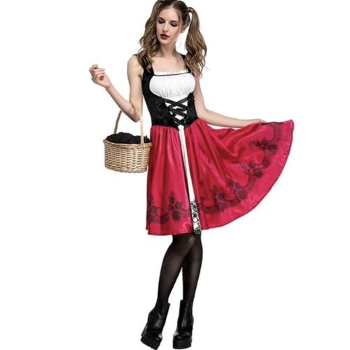 Jual kostum kerudung merah wanita dewasa | red riding hood costume ...