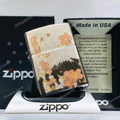 Jual Original Zippo Sakura and Fuji Mountain Electroformed Plated Japan ...
