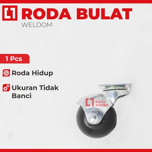 Jual Roda Kastor Bulat Karet Rak Lemari Etalase Troli 2 Inch Hidup ...