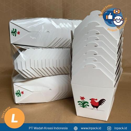 Jual Paper Food Pail Large Cetak Ayam Jago | Rice Box | Food Grade ...