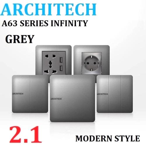 Jual Saklar 4Gang/Isi 4 ARCHITECH INFINITY GREY Sakelar Inbow Abu Abu ...