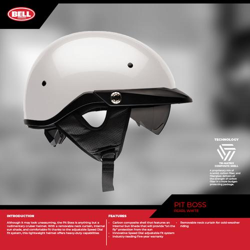 Promo Helm Bell Pit Boss Pearl White Open Face Cruiser - L Cicil 0% 3x ...