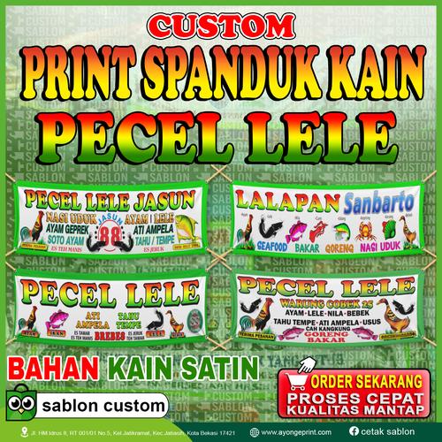 Jual Cetak Print spanduk kain pecel lele I pecel ayam I textile satin ...