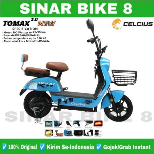 Jual Sepeda Motor Listrik CELCIUS TOMAX 6.0 500 Watt 48 V Electric E ...