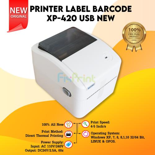 Jual Printer Barcode Label Thermal USB Xprinter XP420 XP-420B XP420B ...