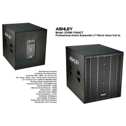 Jual Profesional Active Subwoofer Ashley Zoom 1184ACT - Jakarta Barat ...