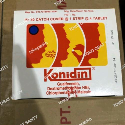 Jual KONIDIN TABLET 1 BOX ISI 50 LEMBAR 1 STRIP @4 TABLET / OBAT BATUK ...