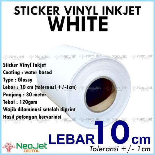 Jual Sticker Stiker Vinyl Inkjet White Coating lebar 10 cm panjang 30 ...