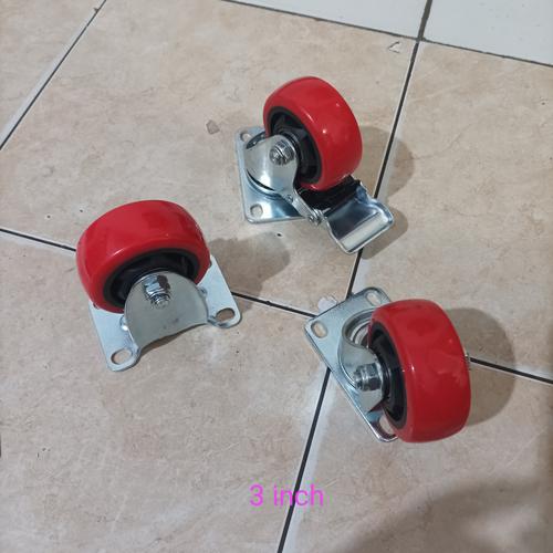 Promo Roda PU Etalase 3 inch Heavy Duty / Roda Trolly TAIWAN - 1pcs ...