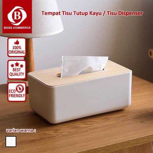 Promo Natural Bamboo Tissue Box Kotak Tempat Tisu Tutup Kayu /Tisu ...