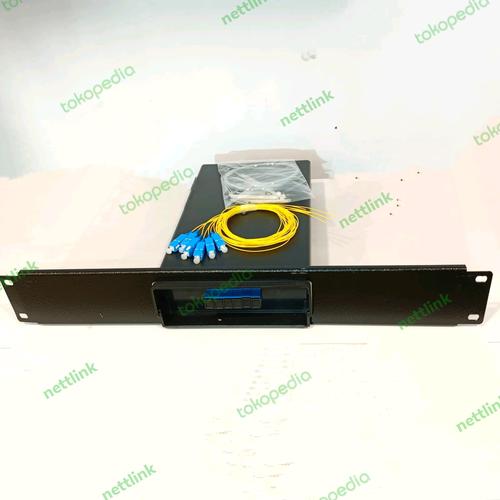 Jual odf 6 core sc fullset / otb mini 6 core sc lengkap pigtail , Hitam ...