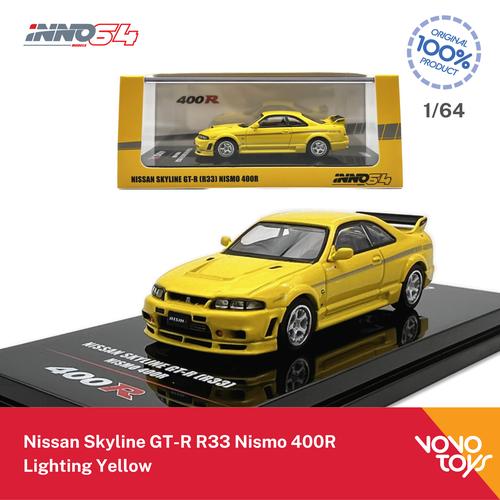 Jual Inno 1/64 Nissan Skyline GT-R R33 Nismo 400R Lighting Yellow ...