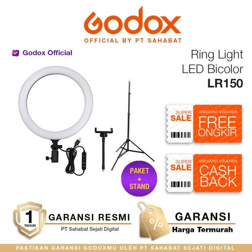 Jual Godox Ring Light LR150 Black LR-150 LR 150 make up LED Bicolor - Paket Stand - Jakarta ...
