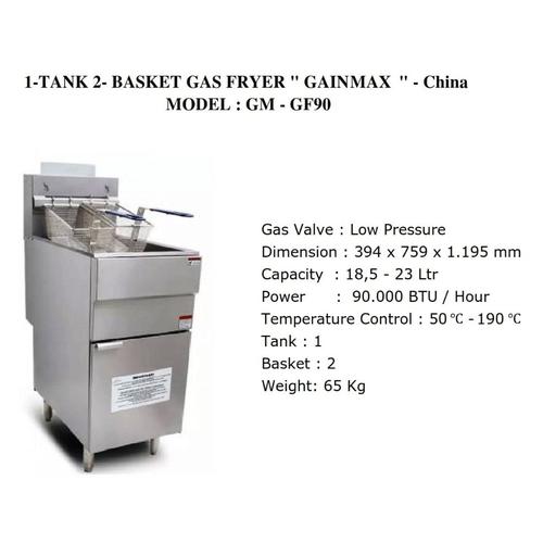 Jual Gainmax GM-GF90 Gas Deep Fryer Standing 1 Tank 2 Basket 20 Liter ...