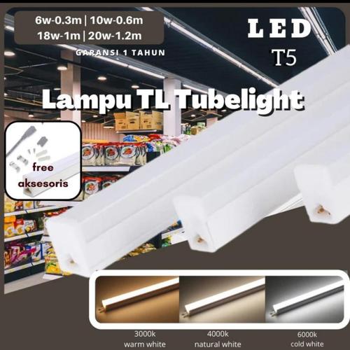Jual lampu tL/ T5 LED,/ LED TUBE LIGHT 6W 10W 20w / 30CM -120CM ...