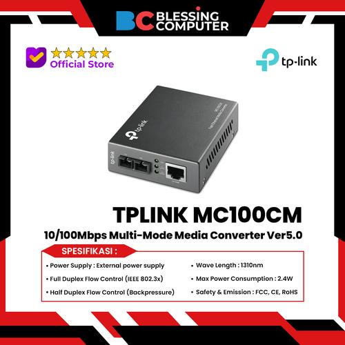Jual TPLINK MC100CM 10/100Mbps Multi-Mode Media Converter Ver5.0 - Kota ...