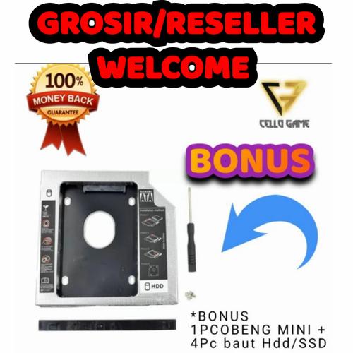 Jual CANDY HDD harddisk caddy 9.5mm SSD sata for laptop / notebook 9.5 ...