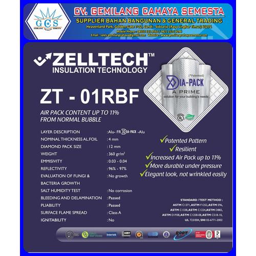 Jual Aluminium Foil Zelltech ( ZT-01RBF ) / insulation / Peredam Panas ...
