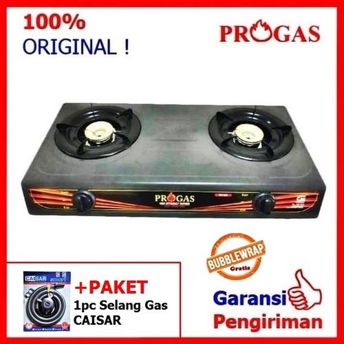 Promo Kompor Gas 2 Tungku Teflon PROGAS PG 169 - Stainless, Tanpa ...