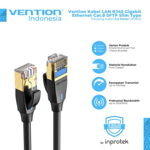 Jual VENTION KABEL LAN CAT 8 SFTP GIGABIT ETHERNET RJ45 UTP - BLACK - 2 ...