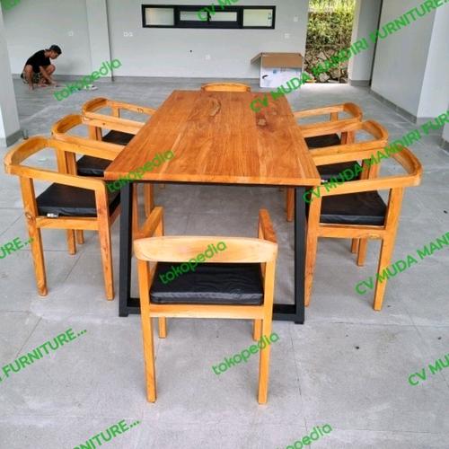 Jual Meja Meeting Set 8 Kursi Kayu Mahoni Asli Perhutani Pilihan ...