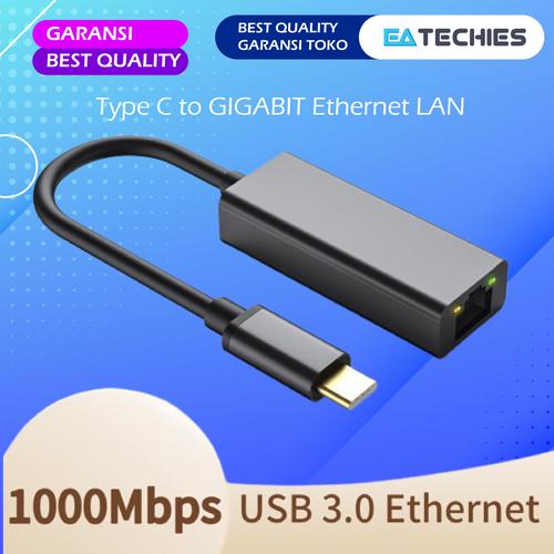 Promo USB TYPE C (USB C) To LAN RJ45 Gigabit Converter Ethernet Adapter ...
