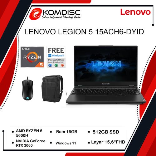 Jual LENOVO LEGION 5 15ACH6-DYID AMD RYZEN 5 5600H/16GB/512GB/WIN11/15. ...