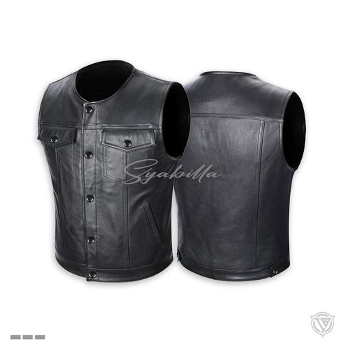 Promo Rompi Kulit Motor Pria Stntetis. Rompi Kulit. Vest Rompi Motor ...